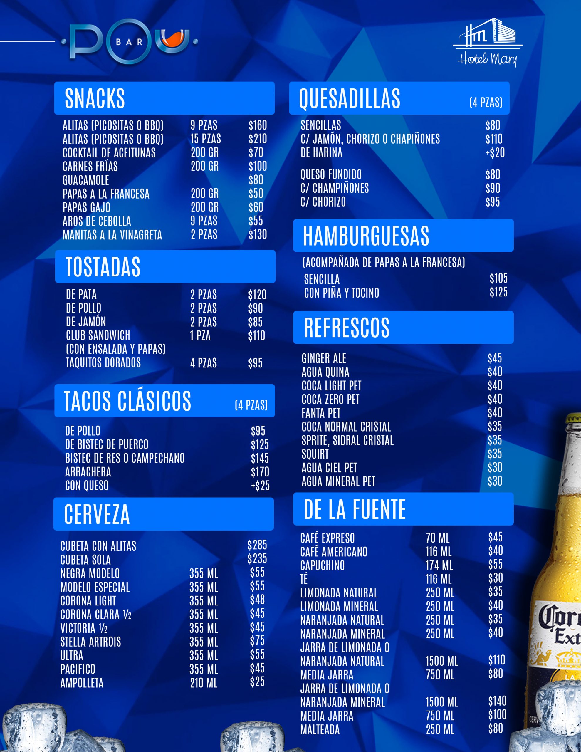 menu bar – Hotel Mary